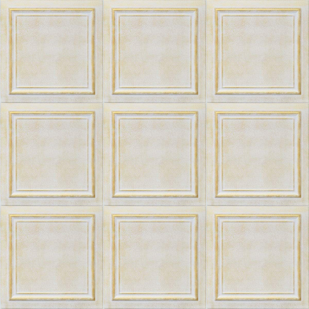 R24 White Satin Washed Gold 20x20 Amazing Styrofoam Tin Look Ceiling ...