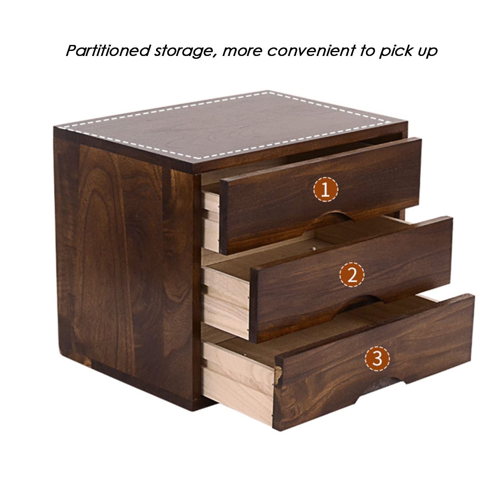 Desktop File Cabinet - Solid Wood Storage Box - Desktop Organizer, 2/4 ...