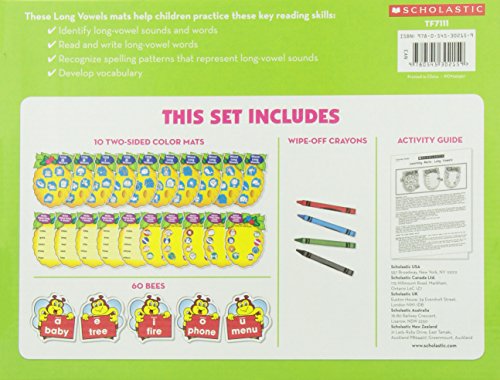 Scholastic Teacher's Friend Long Vowels Learning Mats, Multiple Colors ...