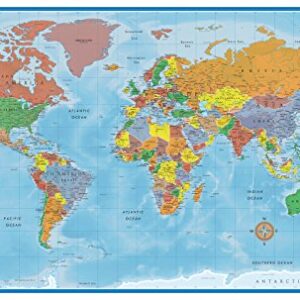 Swiftmaps 24x36 World Map Poster w/ 3D Shaded Relief