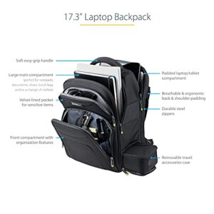 StarTech Ergonomic 17.3" Laptop Backpack | Removable Case