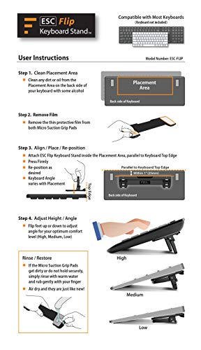 GPG2 ESC Flip Computer Keyboard and Laptop Stand with 3 Adjustable ...