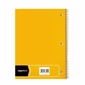 Amazon Basics Wide Ruled Spiral Notebook, 100 Sheets, 5-Pack