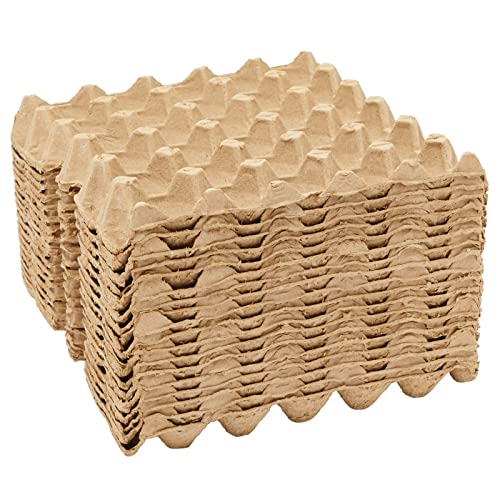 18 Pack Bulk Egg Cartons for 30 Chicken Eggs, Reusable Brown Paper ...