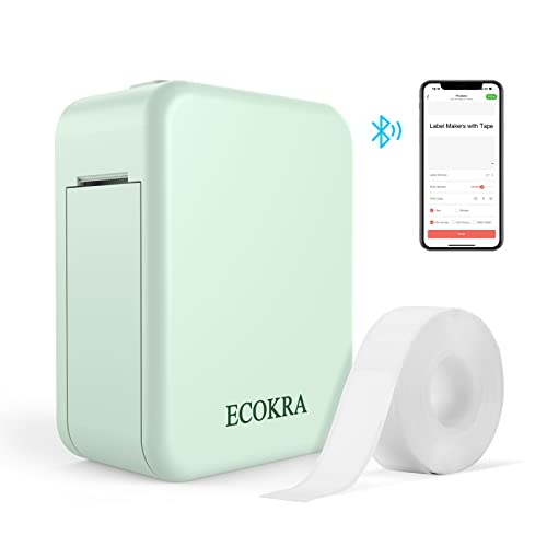Ecokra Bluetooth Label Maker Machine with Tape,P15 Mini Thermal Label ...