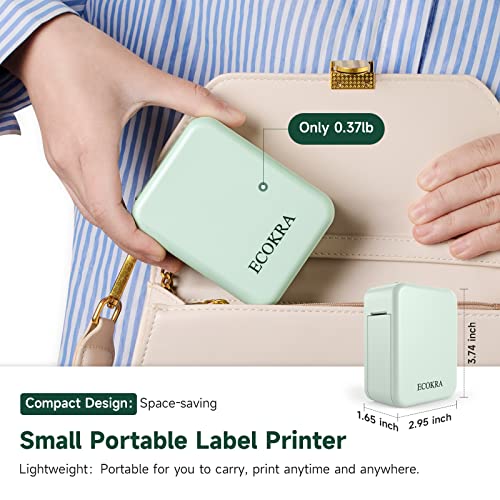Ecokra Bluetooth Label Maker Machine with Tape,P15 Mini Thermal Label ...