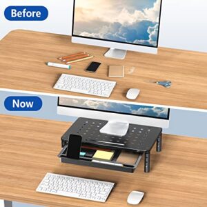Zimilar 2 Pack Monitor Stand Riser with Drawer - 3 Height Adjustable ...