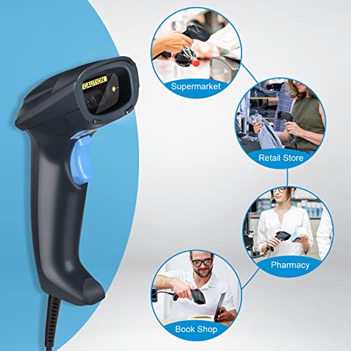 OBZ 2D Barcode Scanner for Computers, USB Wired 1D 2D QR Code Scanner ...