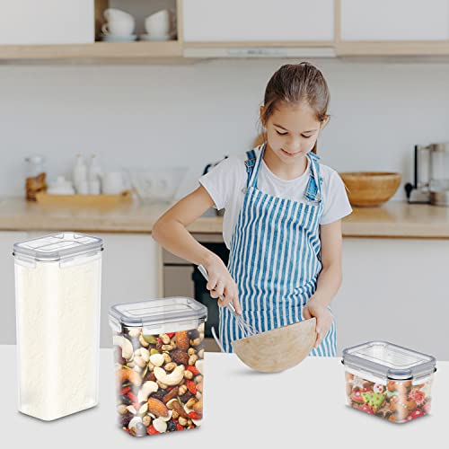 Airtight Food Storage Containers with Lids, 14 PCS Plastic Cereal Kitchen Stackable Food Storage ...