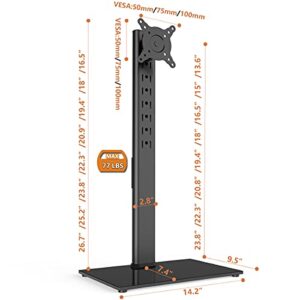 Single Monitor Stand Freestanding 27-43 Inch Monitor Arm Curved Screen ...