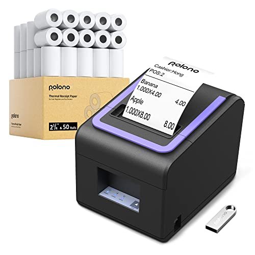 POLONO Receipt Printer, 3 1/8"" 80mm PL330 Thermal Receipt Printer ...