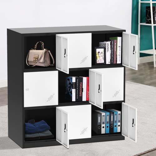 Bonnlo Office Storage Lockers, Metal Locker Storage Cabinet with Doors ...