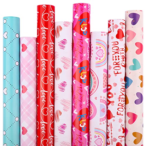 Benherofun Valentine's Day Wrapping Paper - Gift Wrapping Paper Set ...