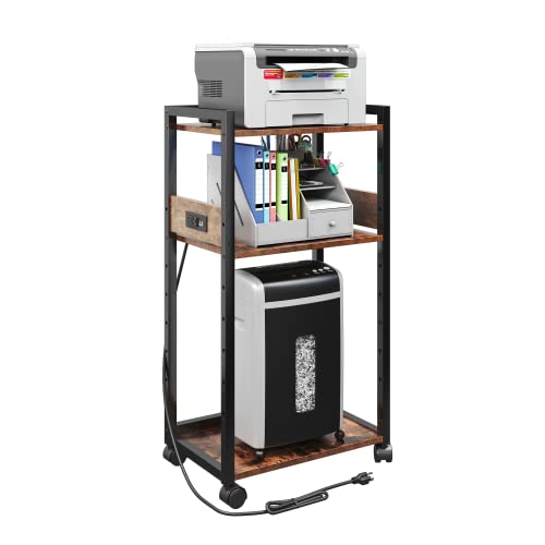 TC-HOMENY 3-Tier Movable Printer Stand with Storage Rolling Floor ...