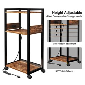 TC-HOMENY 3-Tier Movable Printer Stand with Storage Rolling Floor ...