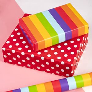 MAYPLUSS Reversible Wrapping Paper Roll - Mini Roll - 17 Inch X 32.8 ...