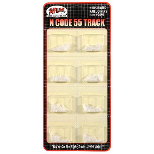 Atlas N Scale Code 55 Insulated Rail Joiners 24-Pack Model Train Track ...