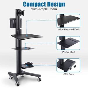 AW Mobile Standing Workstation - Rolling PC Cart