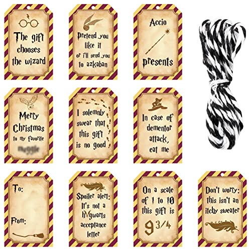Wood Homing 51PCS Magical Wizard Gift Tags, Vintage Wizard Gift Tags ...