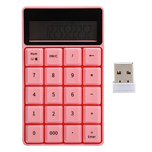 Wireless Number Pad, 2 in 1 Wireless Numeric Keypad 2.4G Digital Display Number Keyboard with ...