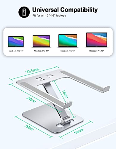 RIWUCT Foldable Laptop Stand, Height Adjustable Ergonomic Computer ...