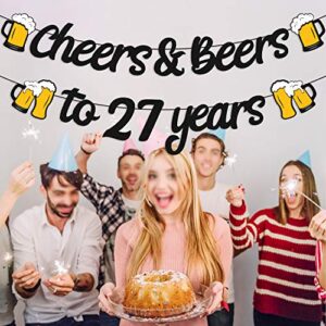 27th Birthday Decorations Cheers to 27 Years Banner for Men Women 27s ...