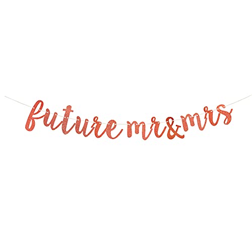 Future Mr & Mrs Banner Rose Gold Glitter Banner Bridal Shower ...