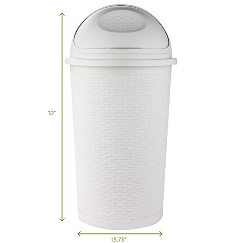 Mind Reader Rattan, Garbage, Trash Can with Lid, Ivory Waste Bin — 🛍️ ...