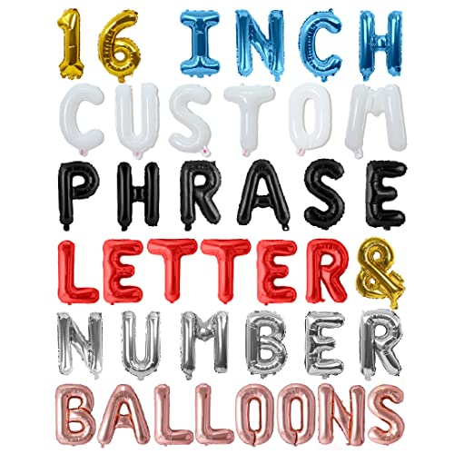 Custom Letter & Number Foil Balloons - 16" for Any Party