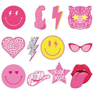 24 Pieces Preppy Theme Cutouts Preppy Party Decoration Pink Party Cut ...