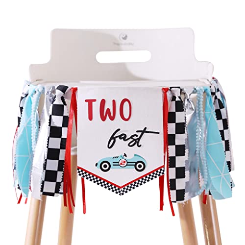 Two Fast Race Car High Chair Banner | 2nd Birthday Decor