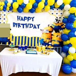100pcs Blue Yellow White Balloon Garland & Arch Kit-100Pcs Latex Balloons, 16 Feets Arch Balloon ...