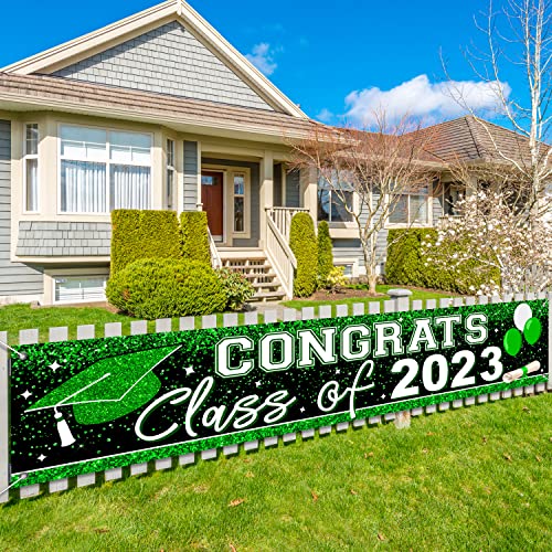 Large Class of 2023 Banner Green Congrats Grad Banner Backdrop ...