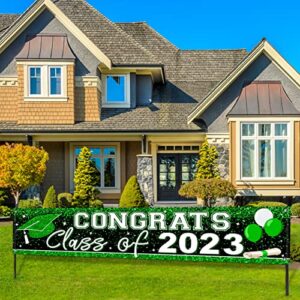 Large Class of 2023 Banner Green Congrats Grad Banner Backdrop ...