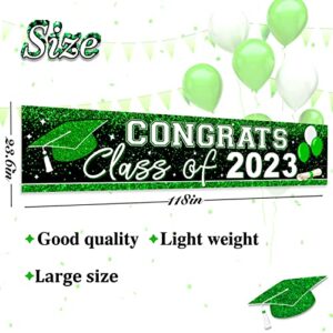 Large Class of 2023 Banner Green Congrats Grad Banner Backdrop ...