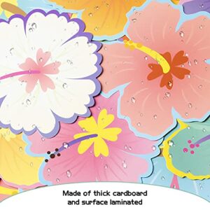 BeYumi 45 Pcs Summer Luau Hibiscus Flower Cutouts Bulletin Board ...