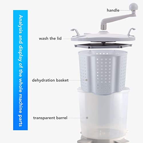 Manual Washing Machine, Non Electric Portable Compact Hand Powered Mini ...