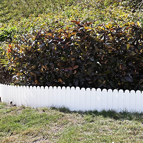 EEOCWF 10PCS White Garden Edging Borders, 8.66"X10.6" Plastic Garden ...