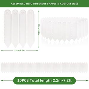 EEOCWF 10PCS White Garden Edging Borders, 8.66"X10.6" Plastic Garden ...