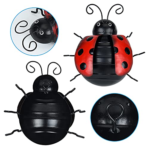 Metal Ladybug Wall Art Decor Cute Ladybugs Wall Sculpture Indoor ...