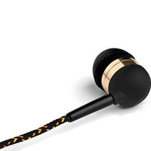 Tweedz Black & Gold Earbuds: Durable, Tangle-Free, Noise Isolating