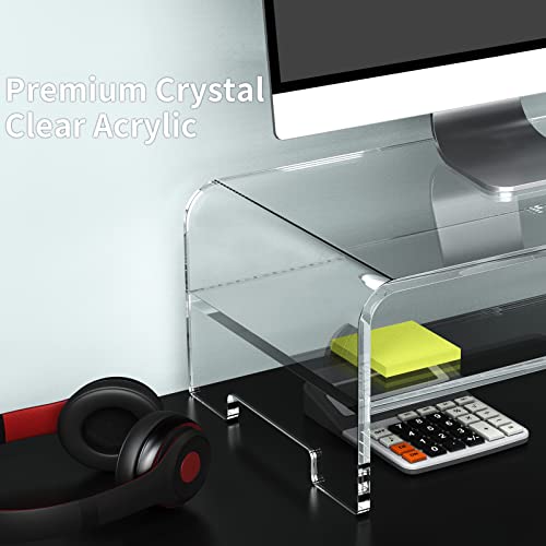 Zimilar Acrylic Monitor Stand Riser, 16inch Clear Acrylic Monitor Riser ...