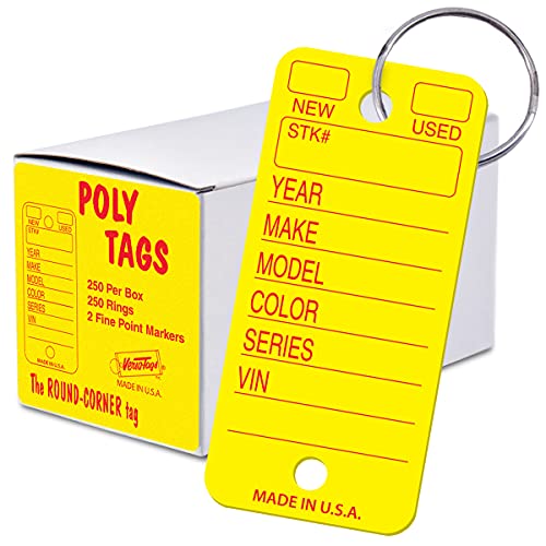 Versa-Tags Poly Key Tags Tear Proof Design Perfect for Car Truck Or RV ...
