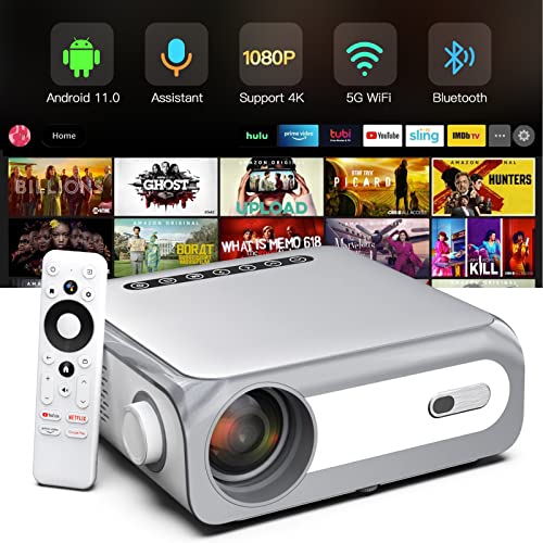 Smart WiFi Bluetooth Projector 4K, Portable Outdoor Movie 4K Projector ...
