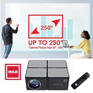 RCA RPJ167 WiFi Bluetooth Projector 4K Supported - HD Outdoor Projector ...
