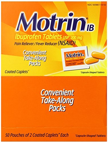 Motrin IB Ibuprofen Pain Reliever, Coated Caplets, 50 Count by Motrin ...