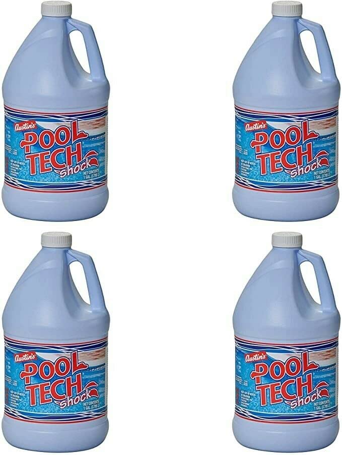Austin's Pool Tech Pool Shock 12.5% Sodium Hypochlorite, 4x1 Gallon — 🛍 ...