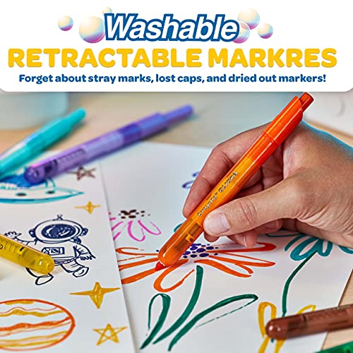 Crayola Washable Markers with Retractable Tips, Clicks, School Supplies ...