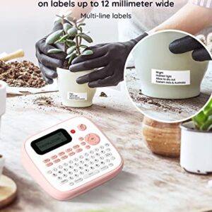 Pink Label Maker Machine with Tape D210S Portable Labeler Label Printer ...