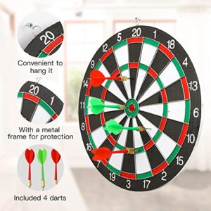 Mini Dart Board Set, 12 inches Double-Sided Dartboard, Professional ...
